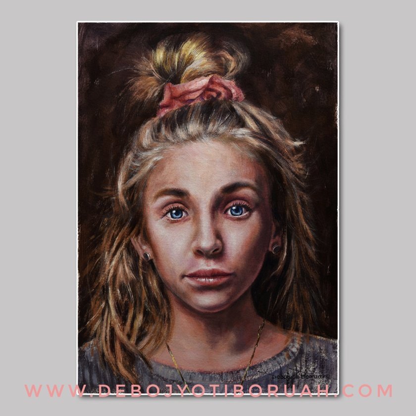 Realistic Acrylic Portrait Painting