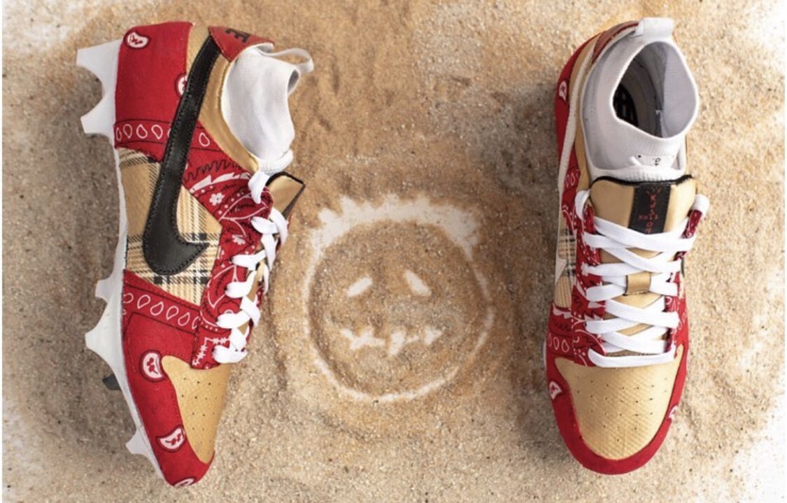 UNISWAG on Twitter: "Check the custom Nike Travis Scott SB Dunk Low 49ers edition cleats for ...
