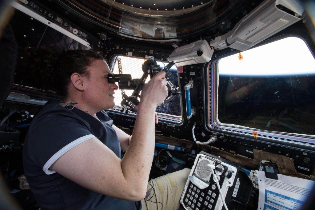 While aboard the @SpaceStation, @AstroSerena realized using a ...