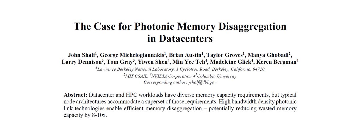 OGAWA, Tadashi on Twitter: "=> "Optically Connected Memory for Disaggregated Data Centers", SBAC ...