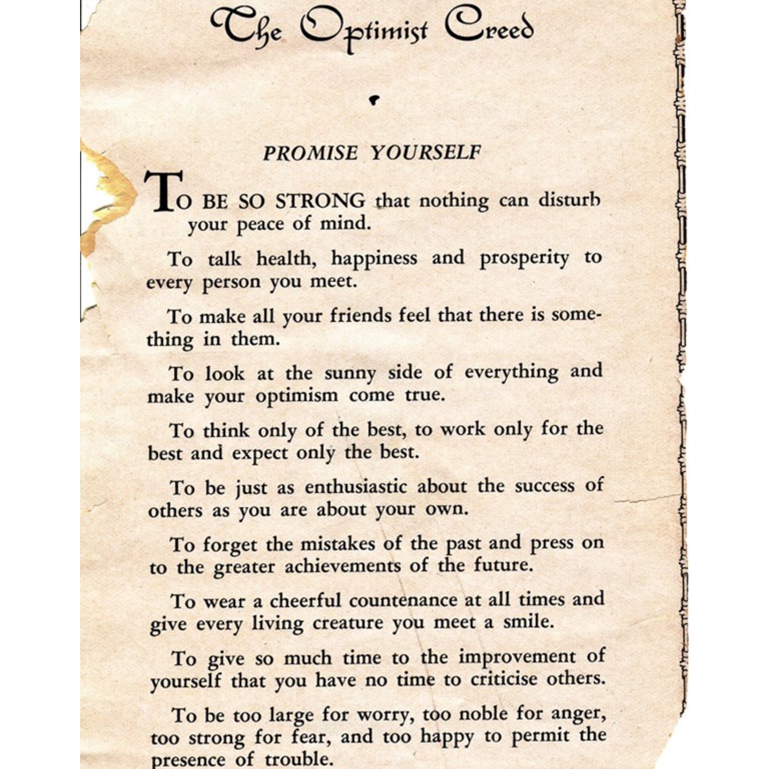 Optimists Creed OPTIMIST CREED & MISSION 2024 2025 Alberta,