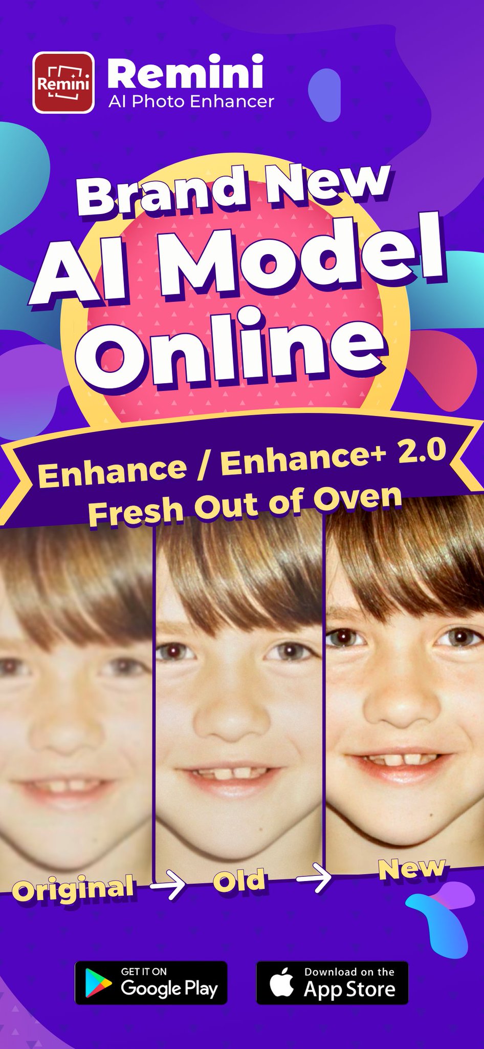 Remini on Twitter: "🎉Remini New AI Model Online🍭 Enhance with more detail Try better Remini now ...