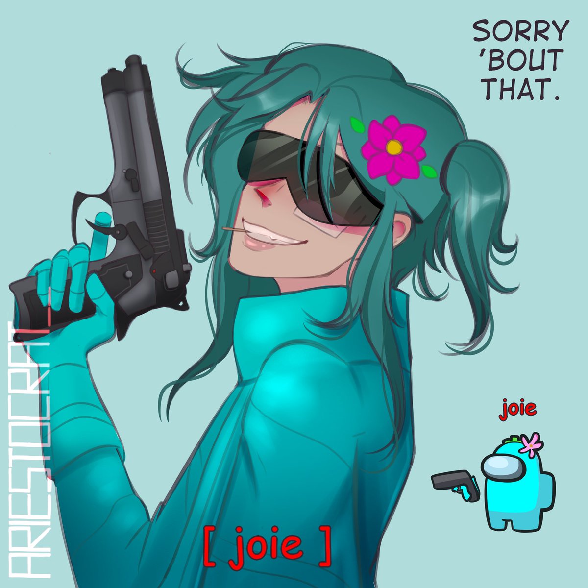 「am i late? context: default color is cyan and i get impost」aeriの漫画