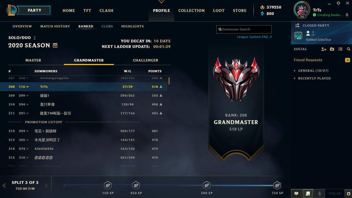 Treatz is the first TSM player (maybe NA player also) to reach ...