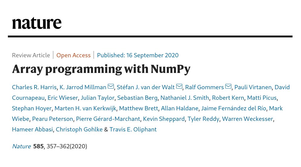 NumPy on Twitter: "The NumPy paper is out! https://t.co/q2Svekk9G8 https://t.co/KiikaieL0t ...