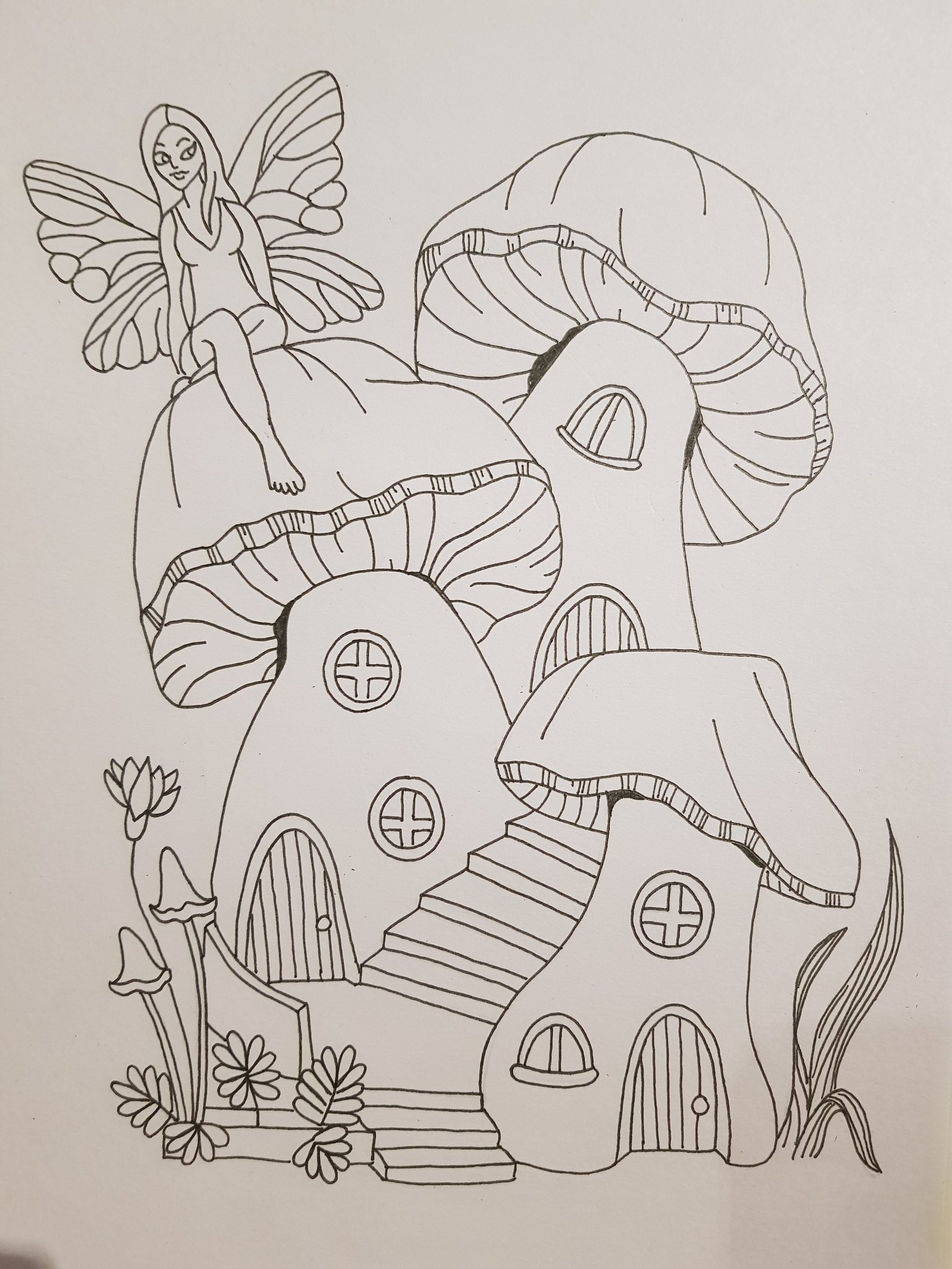 Easy Drawings Of Fairies On Mushrooms