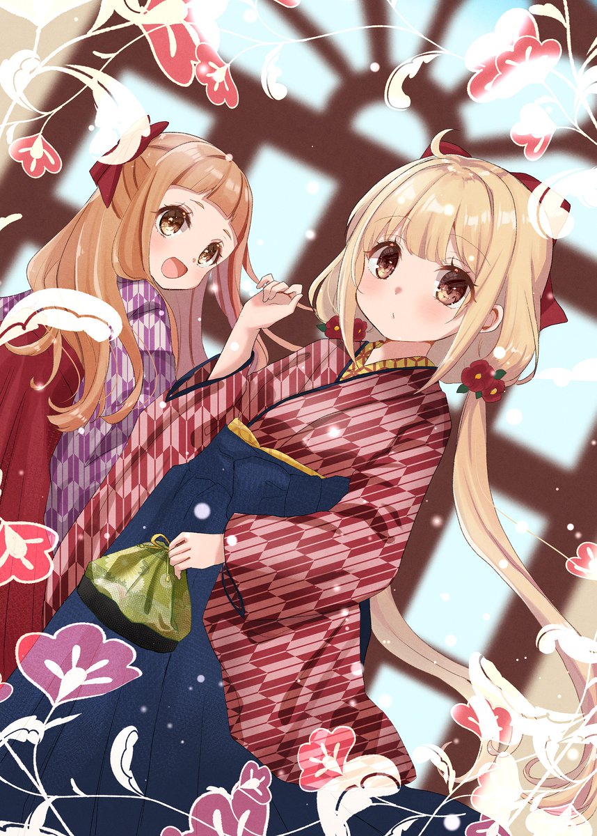 futaba anzu ,ichihara nina multiple girls 2girls japanese clothes long ...