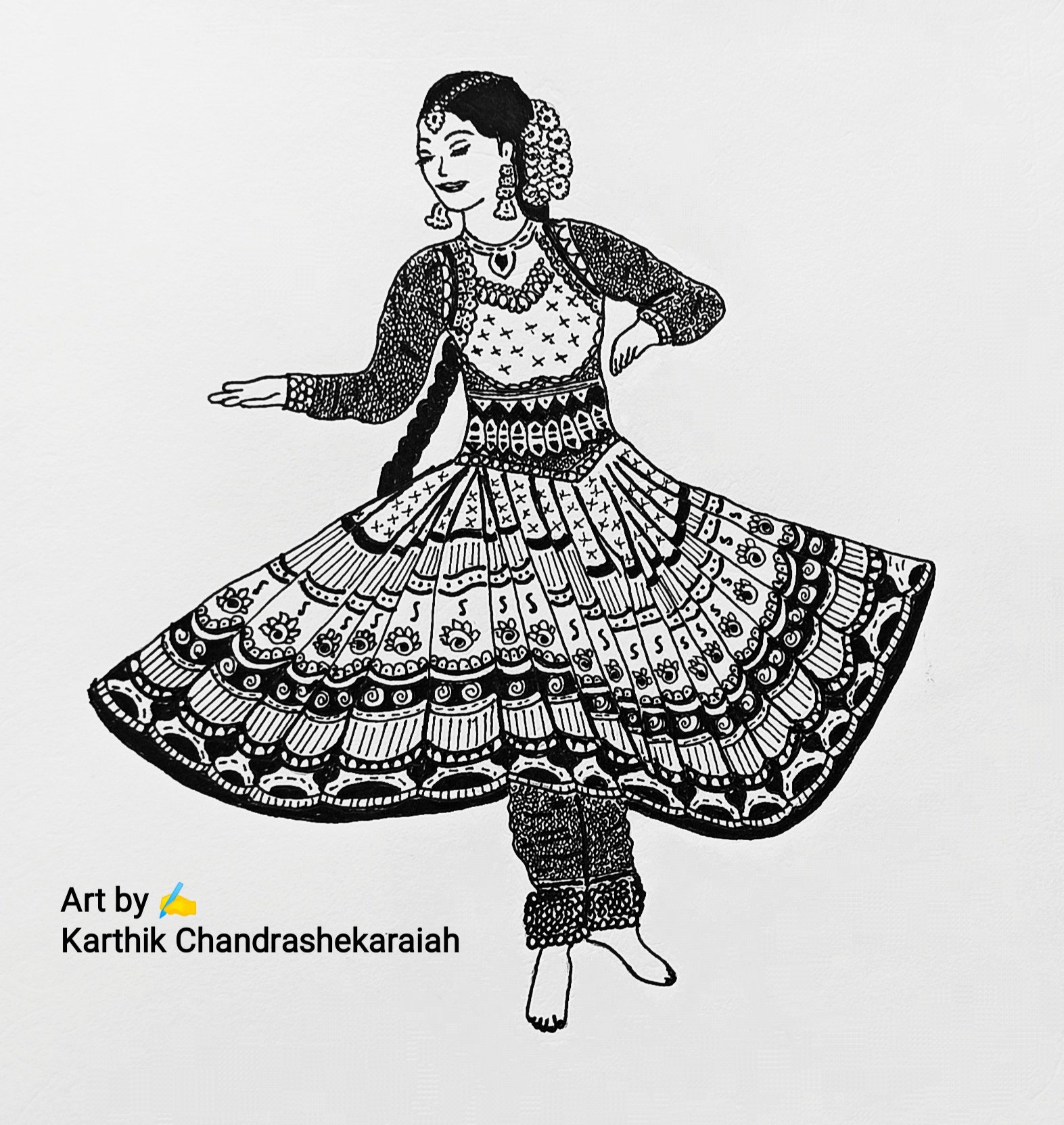 Kathak Dance Drawing