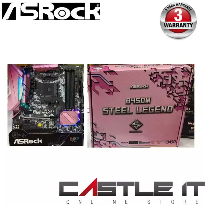 ASROCK B450M STEEL LEGEND LIMITED EDITION PINK MOTHERBOARD | lupon.gov.ph