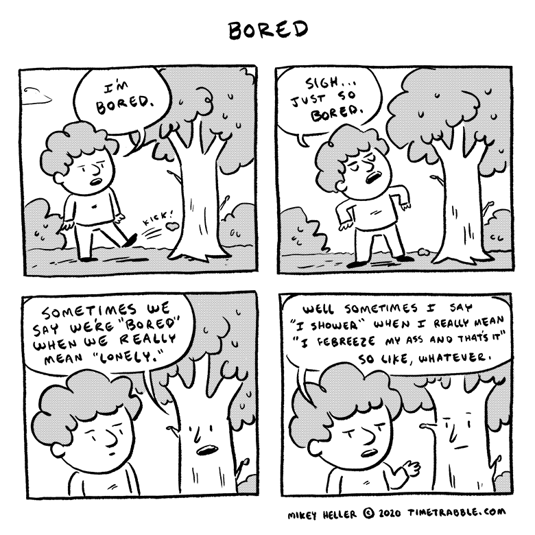 「i drew a comic about being bored 」Mikey Hellerの漫画