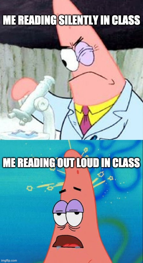 Spongebob And Patrick In Class Meme