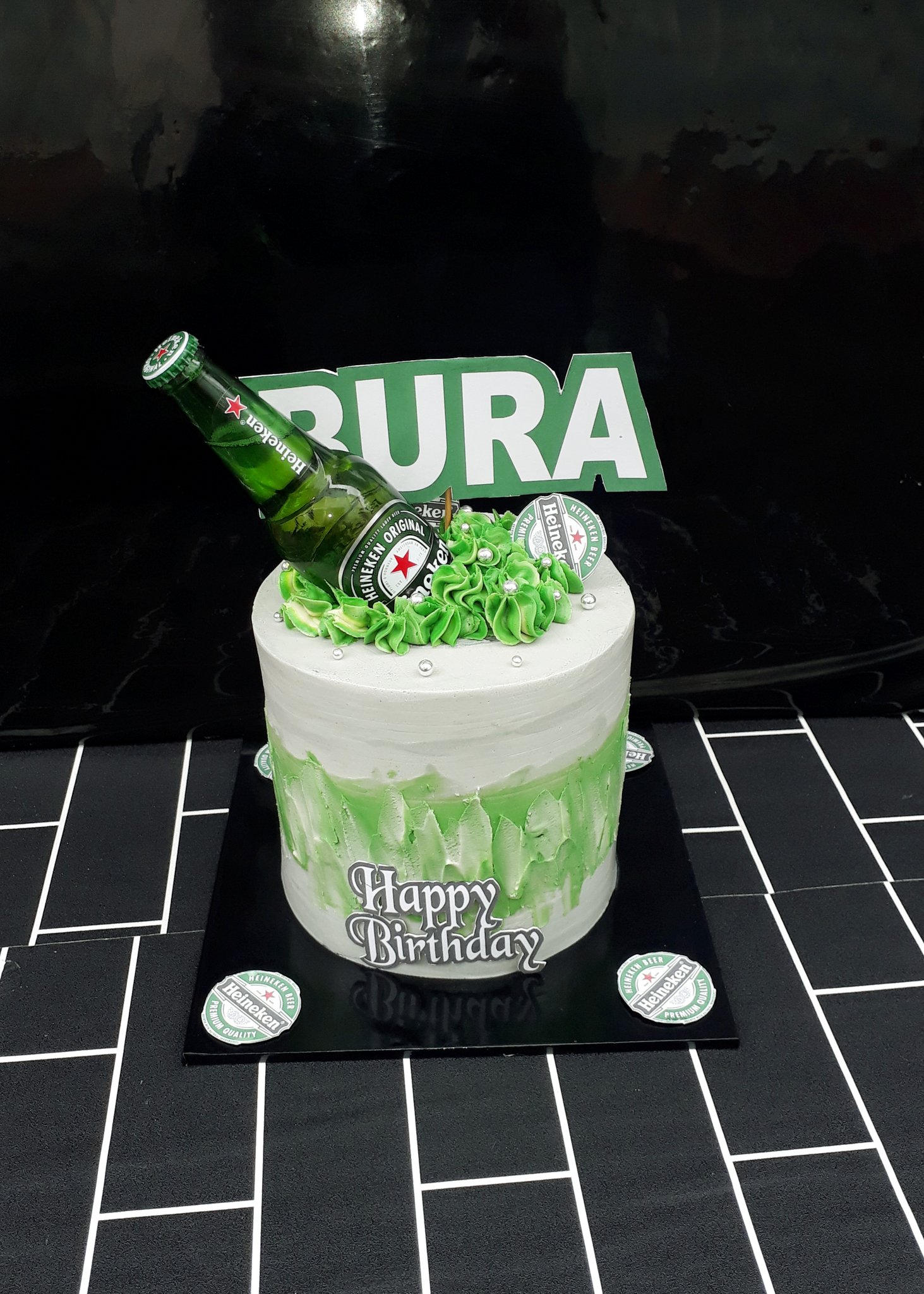 Heineken Beer Birthday Cake