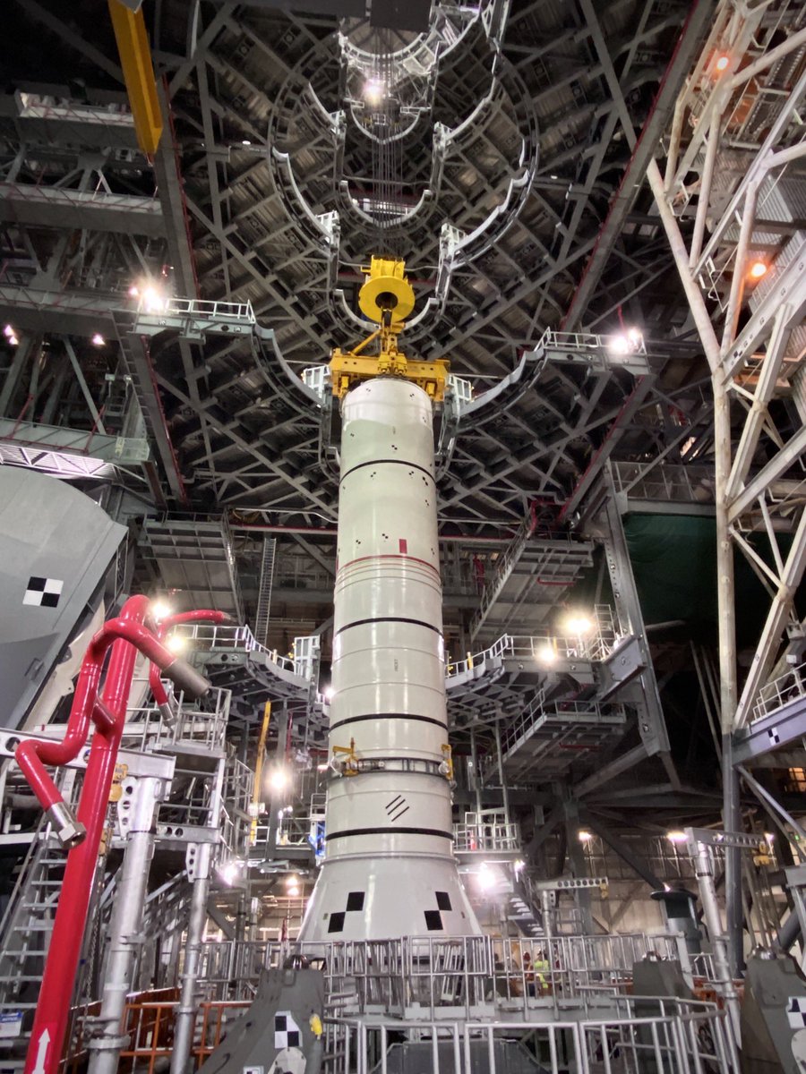 NASA's Exploration Ground Systems stacking inert SRB segments for ...