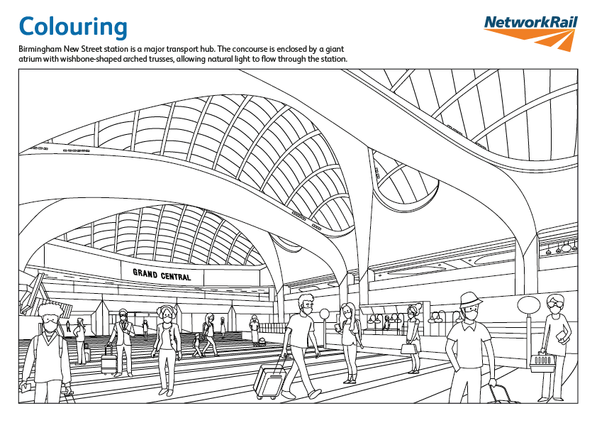 Railway Station Colouring Page