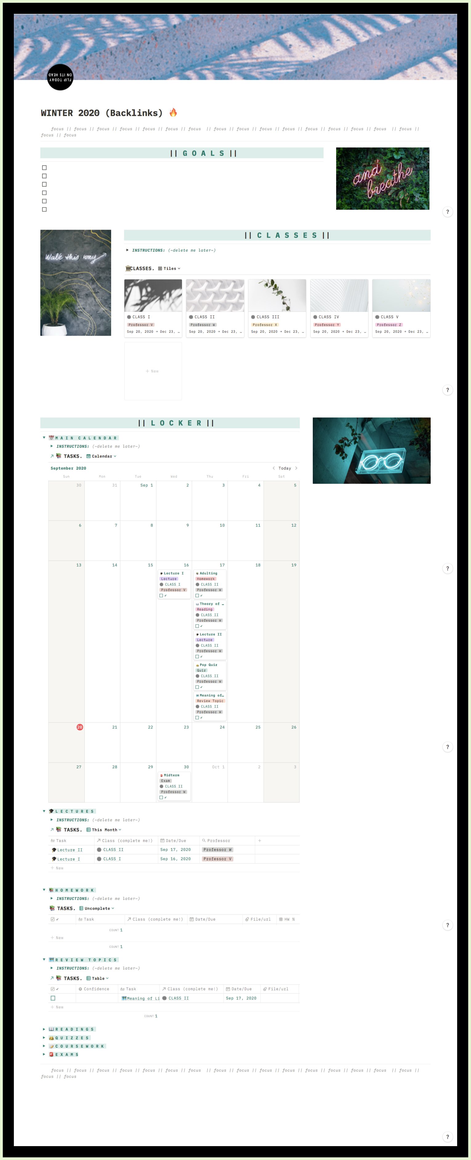 the notion bar | your notion bae slow replies on Twitter: "‘Aesthetic’ @NotionHQ Student planner ...