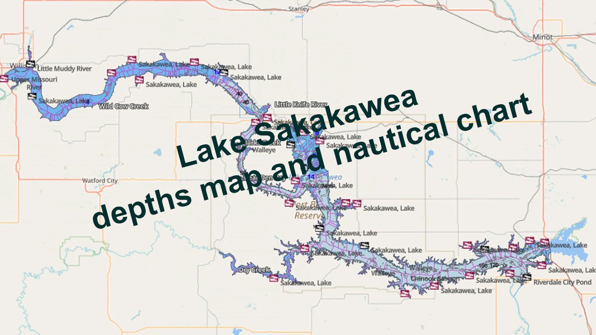 Detailed Map Of Lake Sakakawea Lake Sakakawea North Dakota Custom Lake