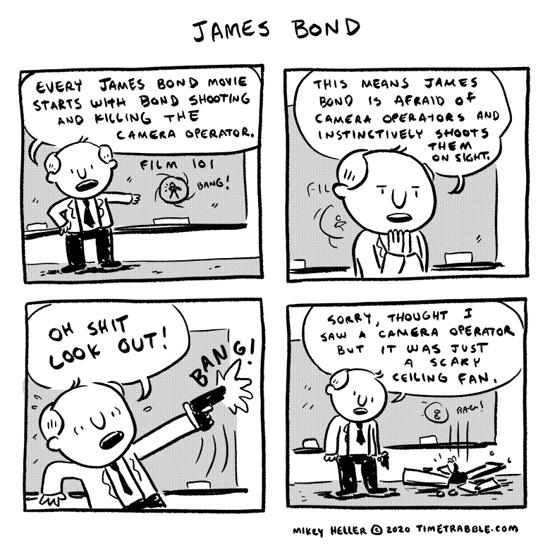 「i drew a comic about James Bond 」Mikey Hellerの漫画