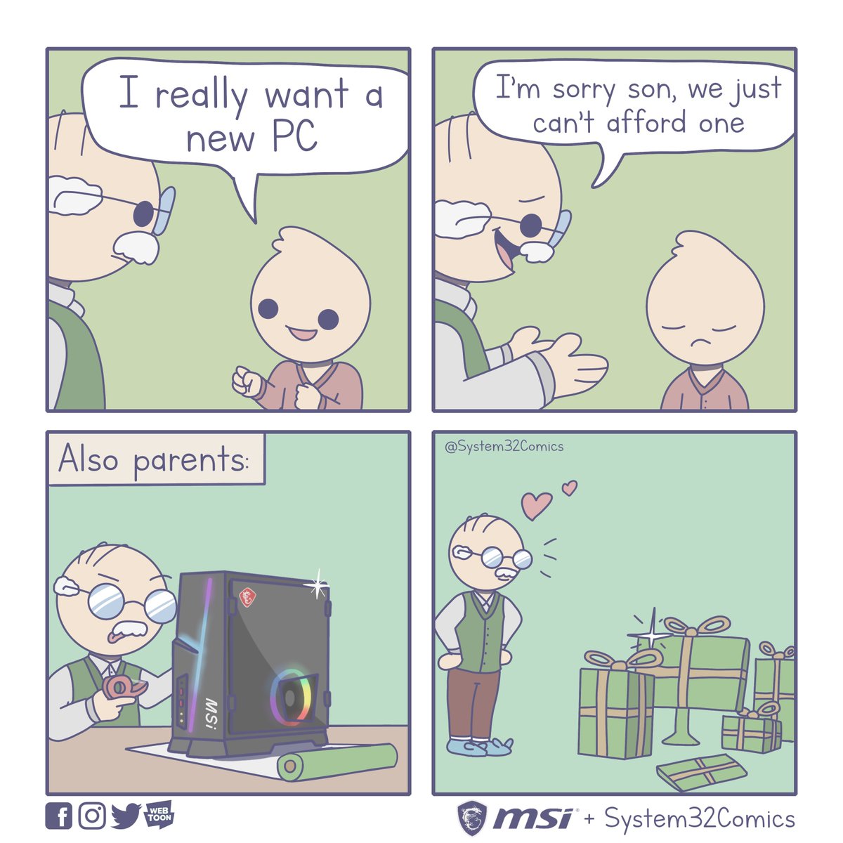 「Parents This comic was sponsored by @msigaming Check out t」System32Comicsの漫画