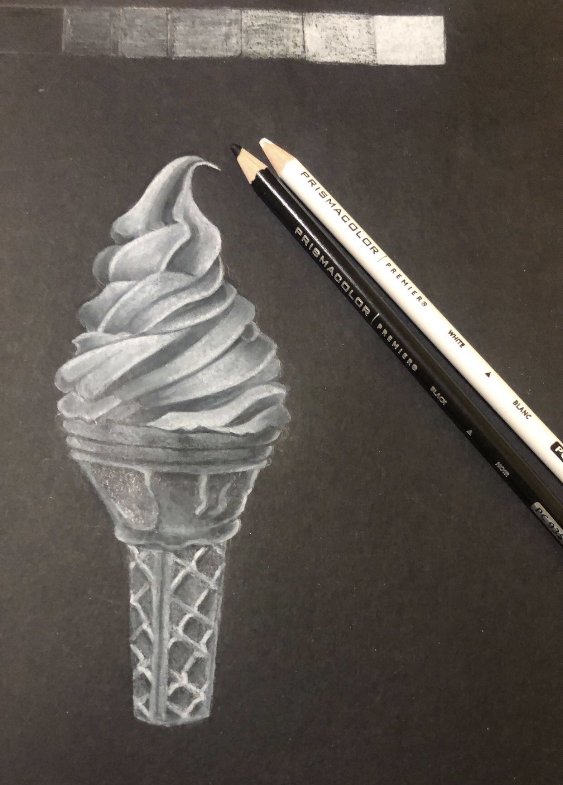 Charcoal Ice Cream Drawing