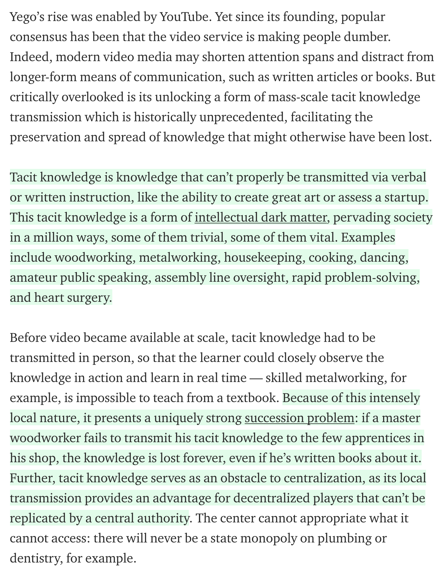 Intellectual Dark Matter