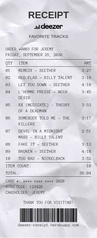 Jared L'Etau on Twitter: "Inspired by #receiptify I've done a version ...