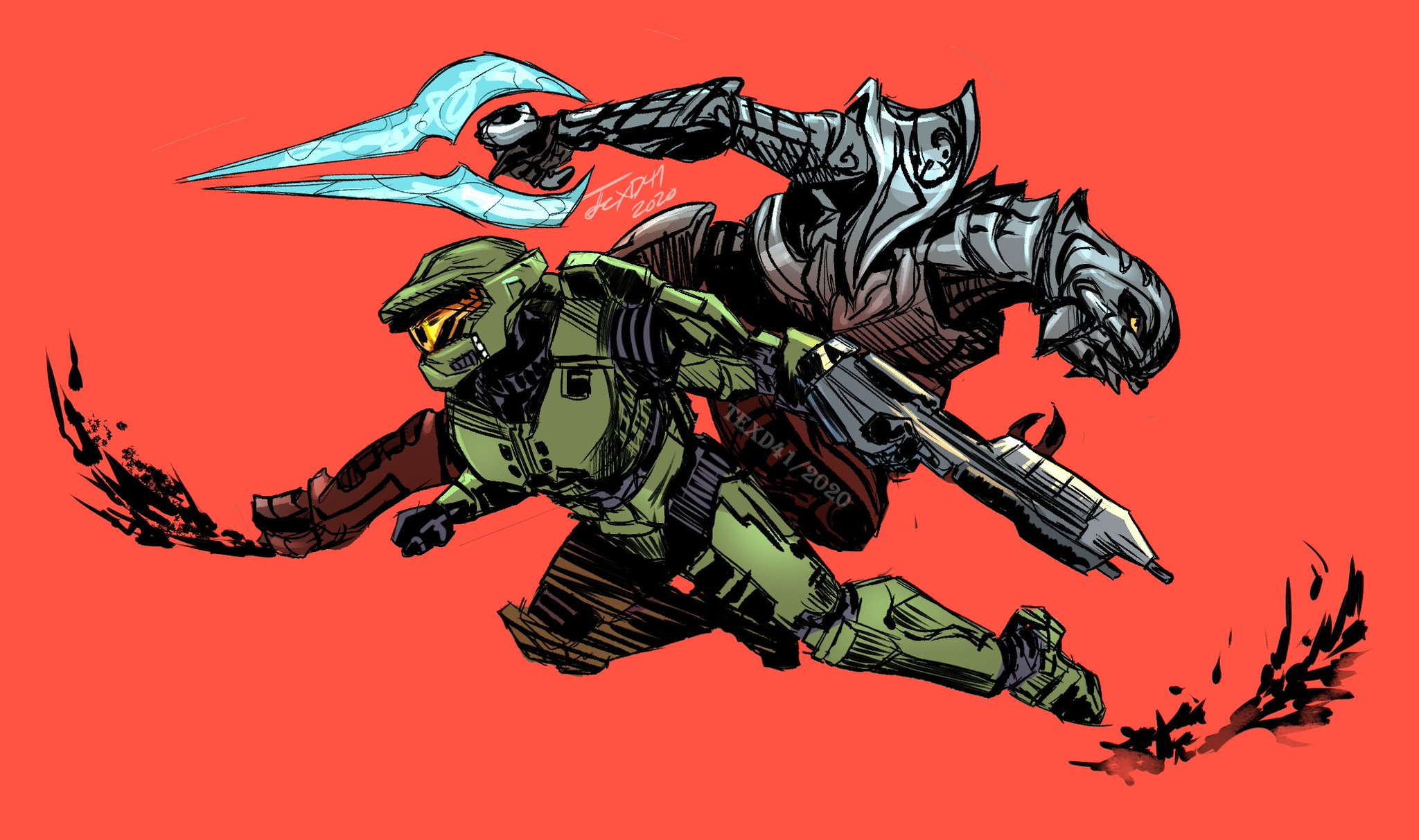 Halo Master Chief And Arbiter Back To Back