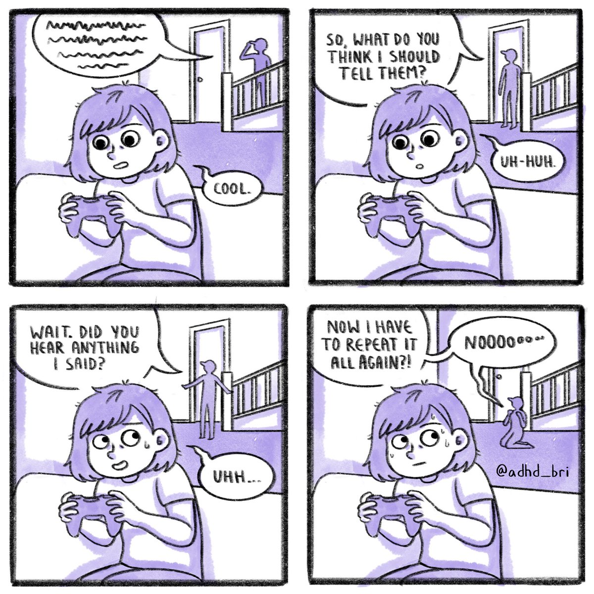 「My ADHD brain can do one thing at a time: game or listen. Ca」Adhd_bri ...