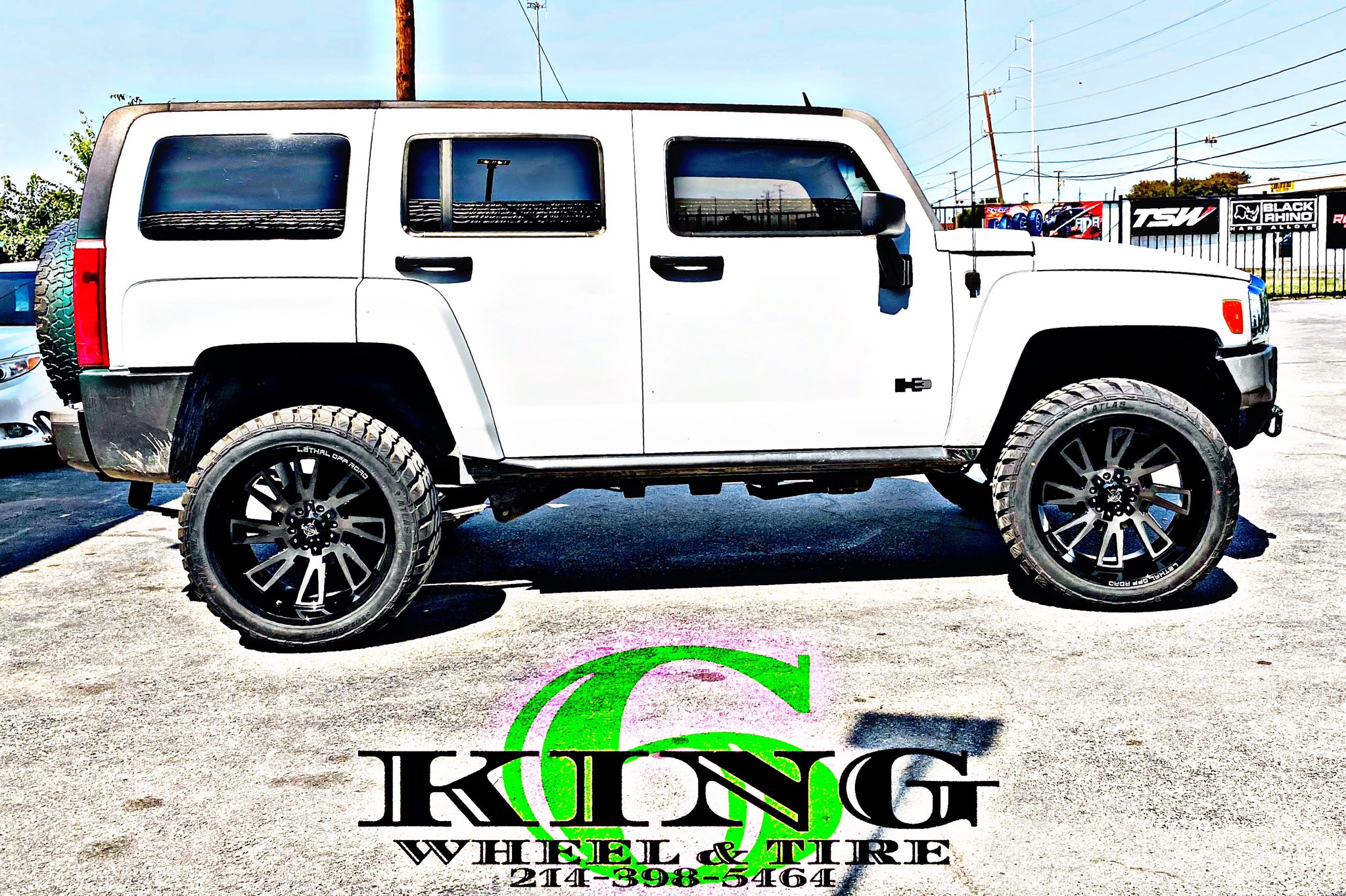 Hummer H3 White With Black Rims