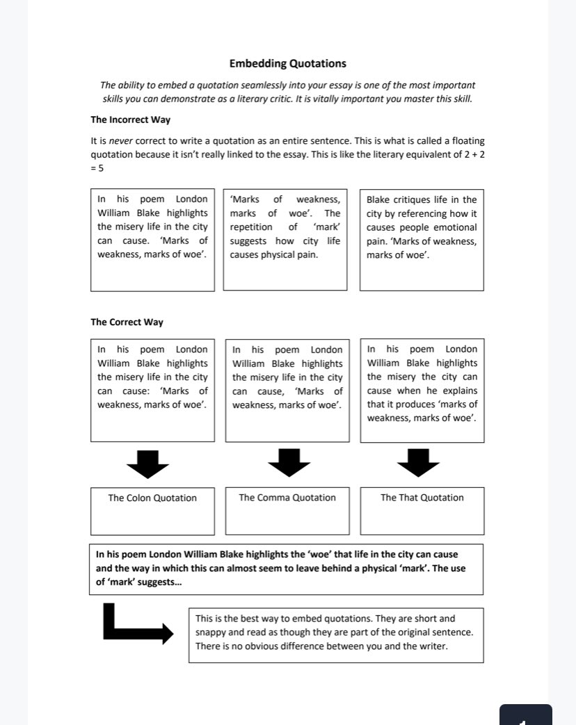 Worksheets Quotation Explains Supported Use Of Quotes And Paraphrase