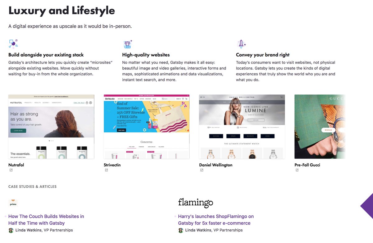 Gatsby on Twitter: "3/ Use Cases is built on top of the community showcase. It lets you zoom ...