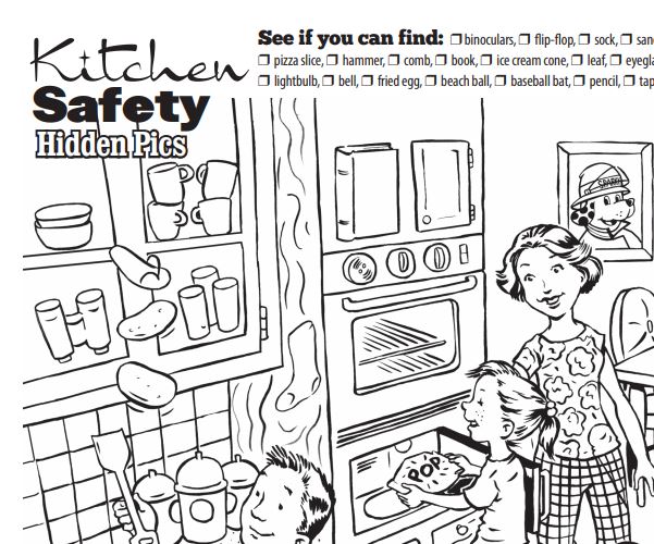 Kitchen Safety For Kids Coloring Pages