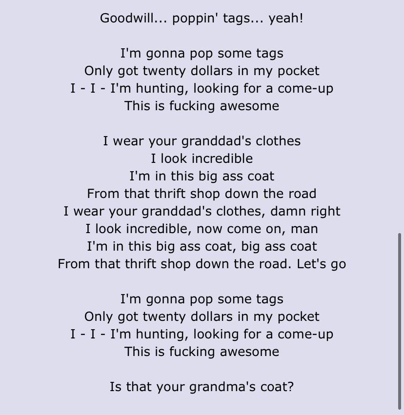 Thrift Shop Lyrics