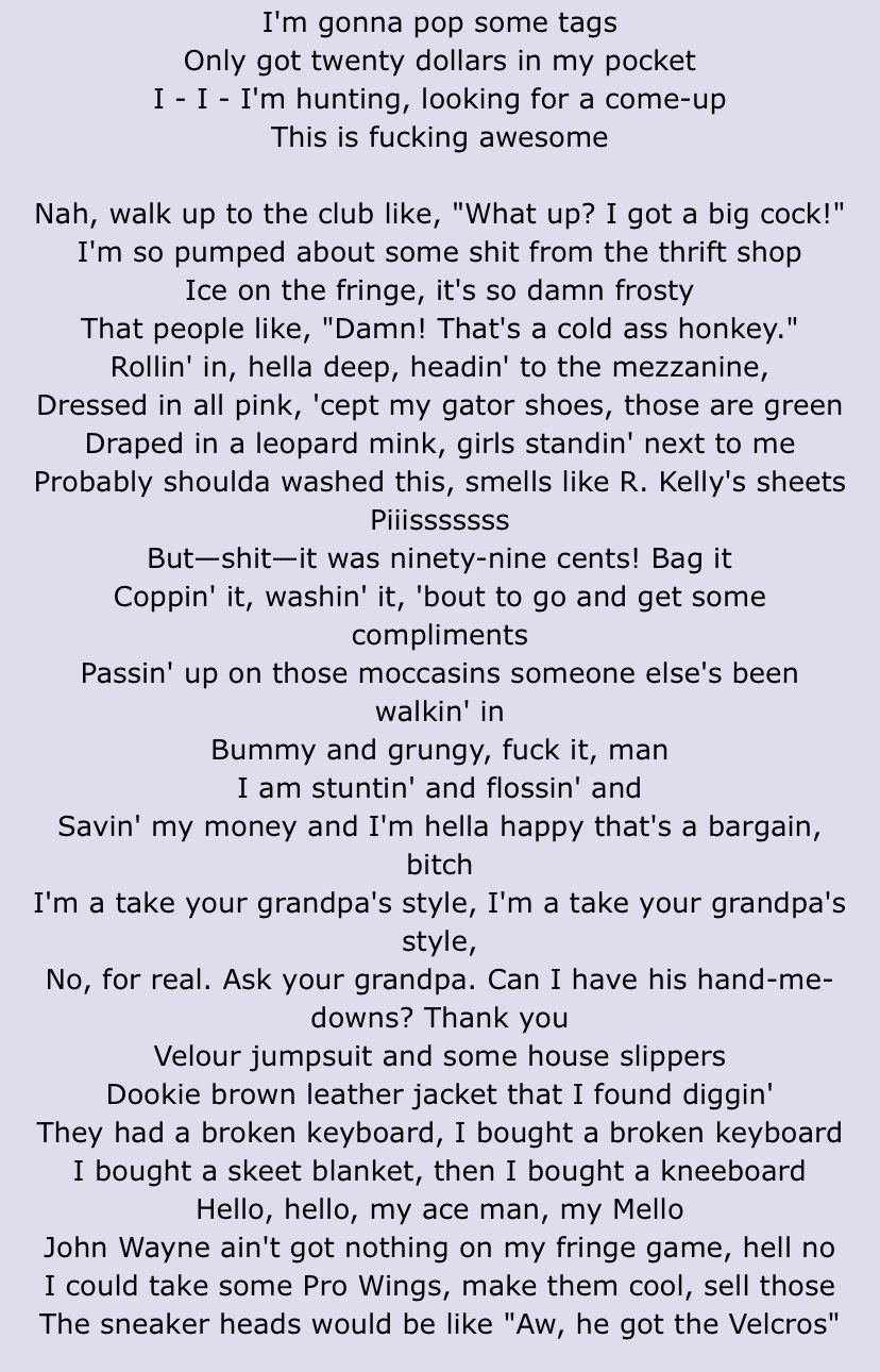 Thrift Shop Lyrics
