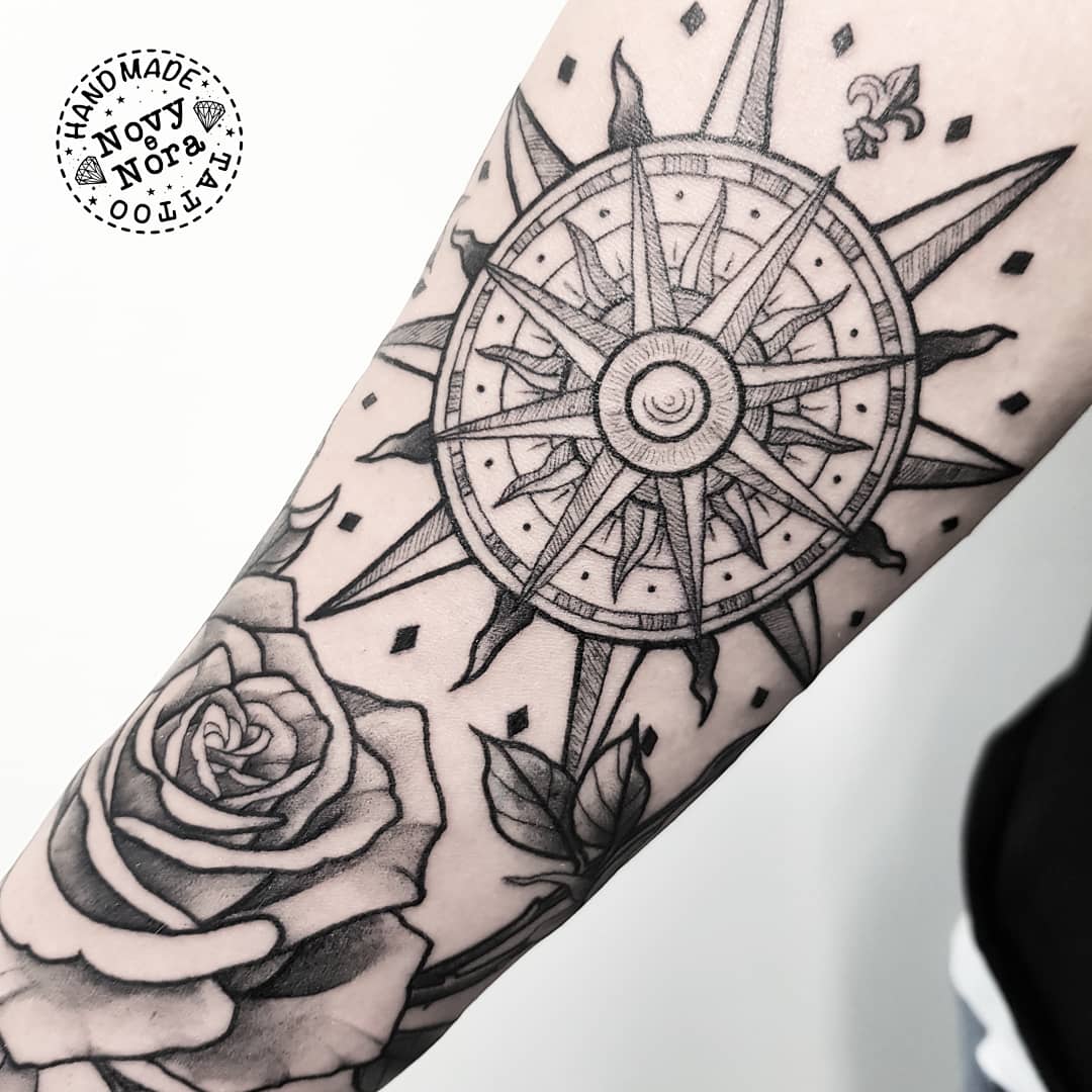 Compass Rose Tattoo Forearm
