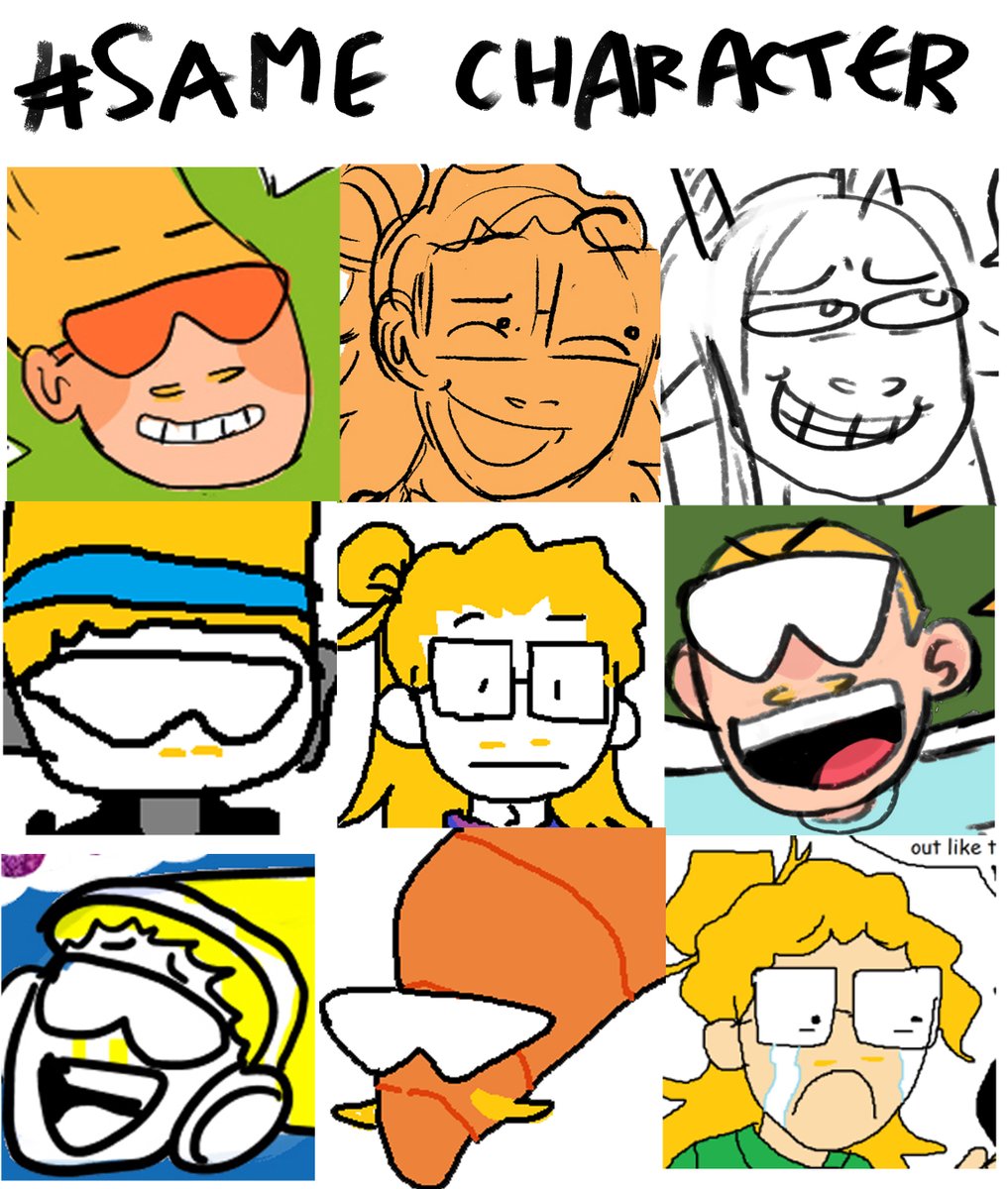 「same character meme with mic except it's all my worst drawin」JELLYの漫画