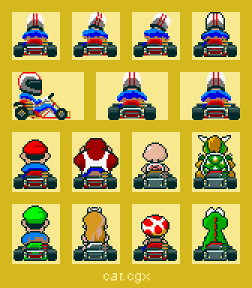 Super mario kart sprites - lanetashowcase