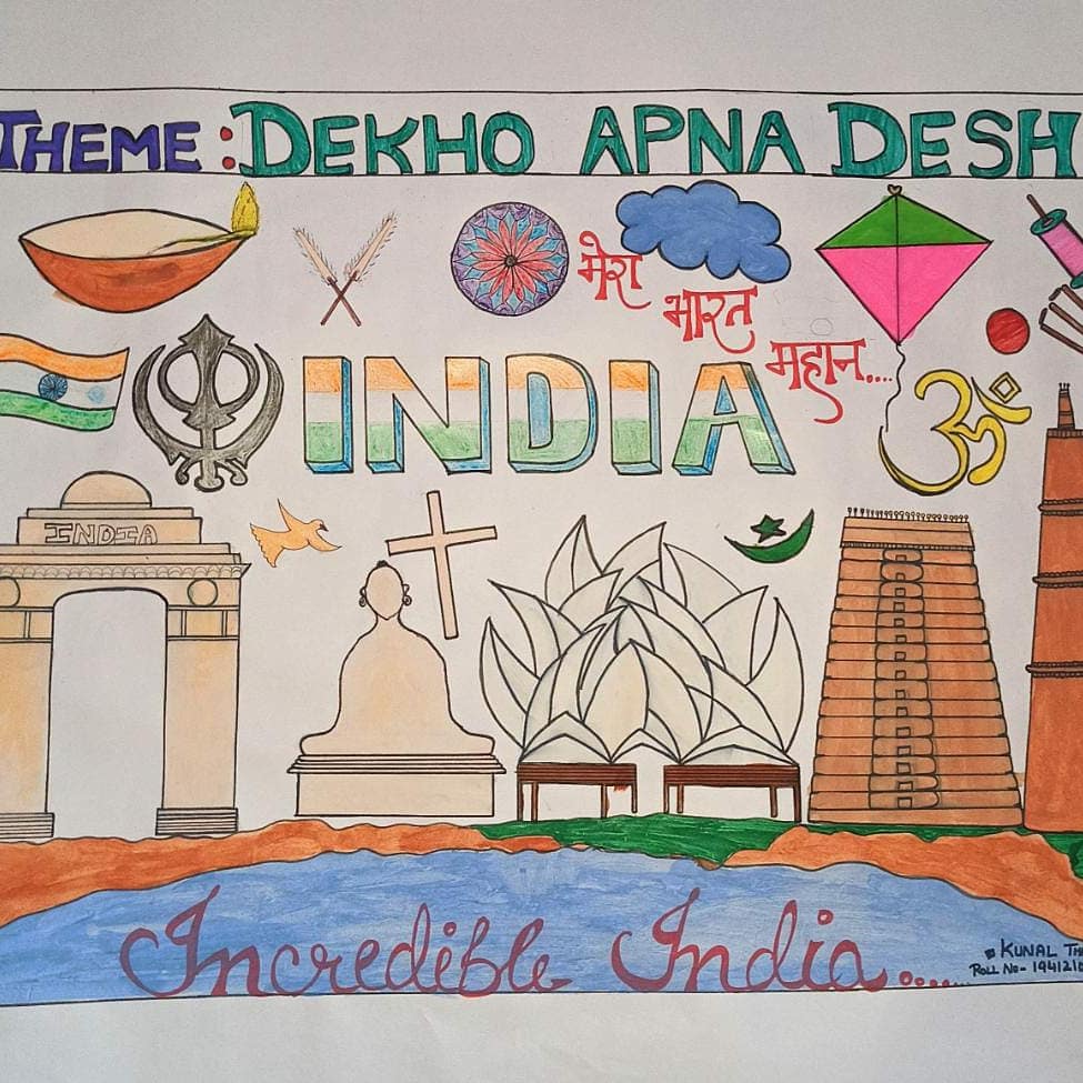 Incredible India Poster Drawing
