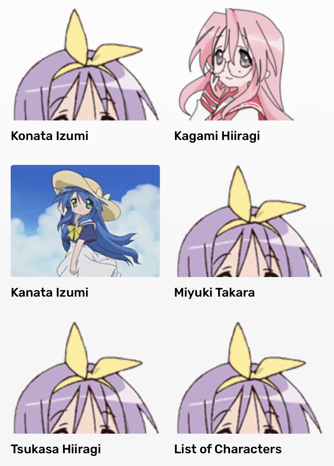 Lucky Star Characters Names Lucky☆Star/Character NamuWiki
