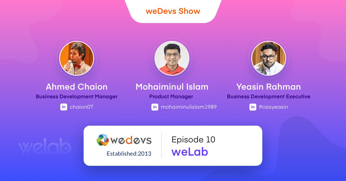 Community Talk with weDevs (@weDevs_Show) | Twitter
