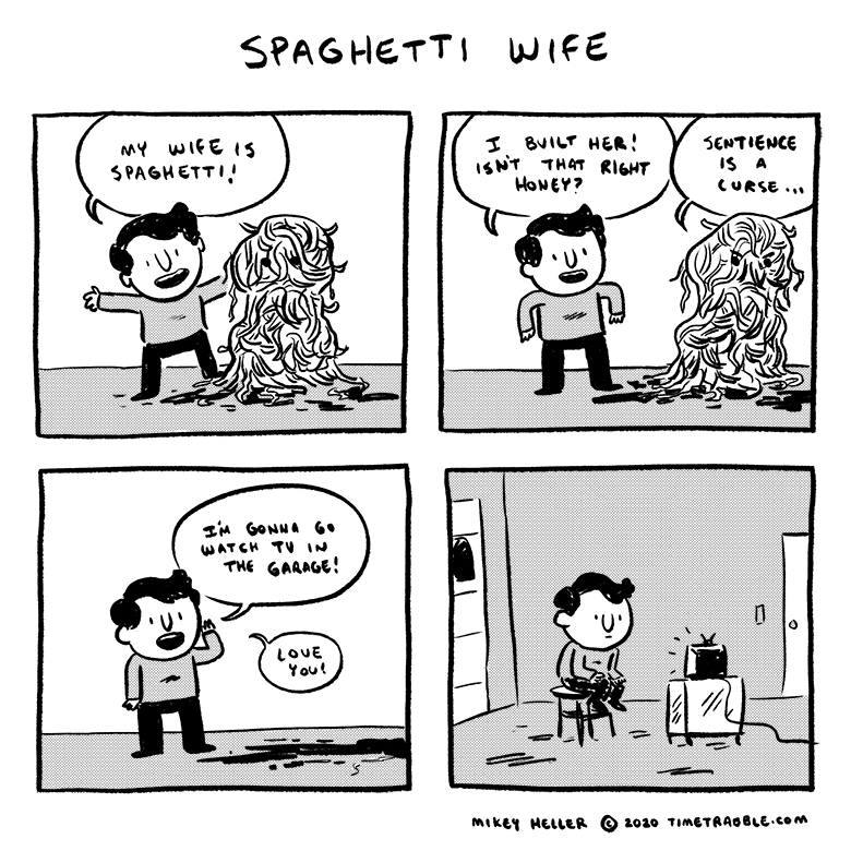 「i drew a comic about a spaghetti wife 」Mikey Hellerの漫画