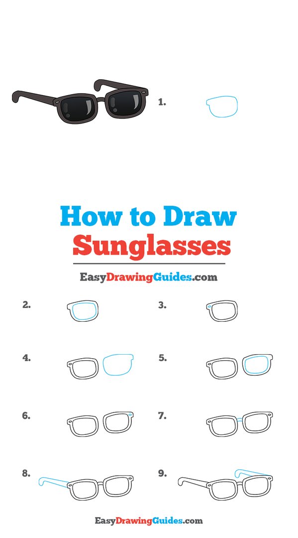 Step By Step How To Draw Glasses
