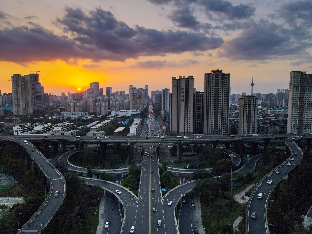 Can you find directions at this six-layer flyover in Chengdu, SW China ...