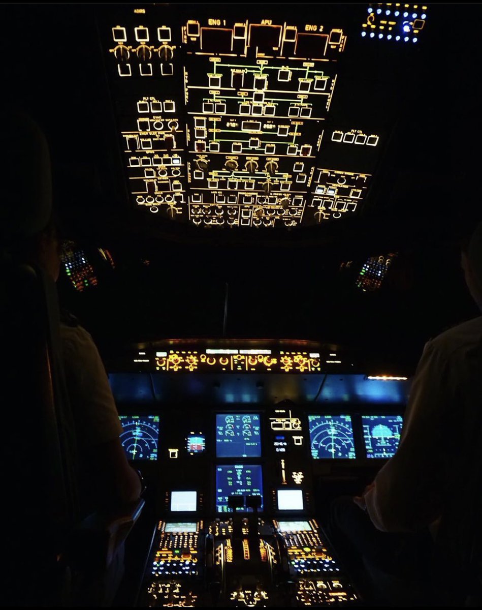 Airbus A320 Cockpit Night