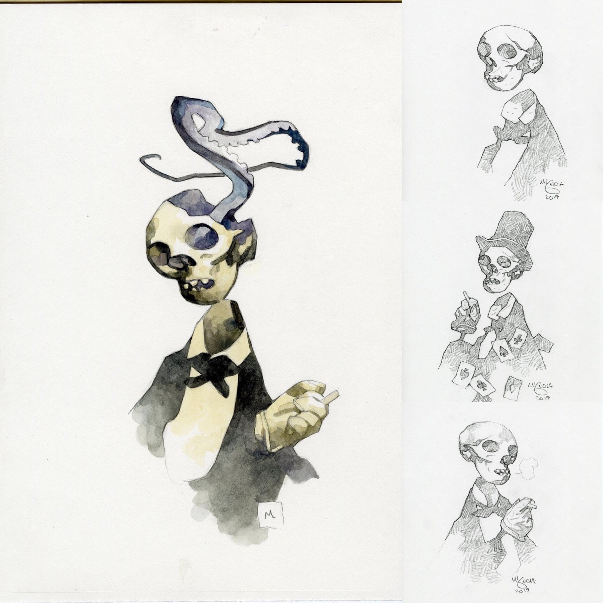 Mike Mignola Art Skull