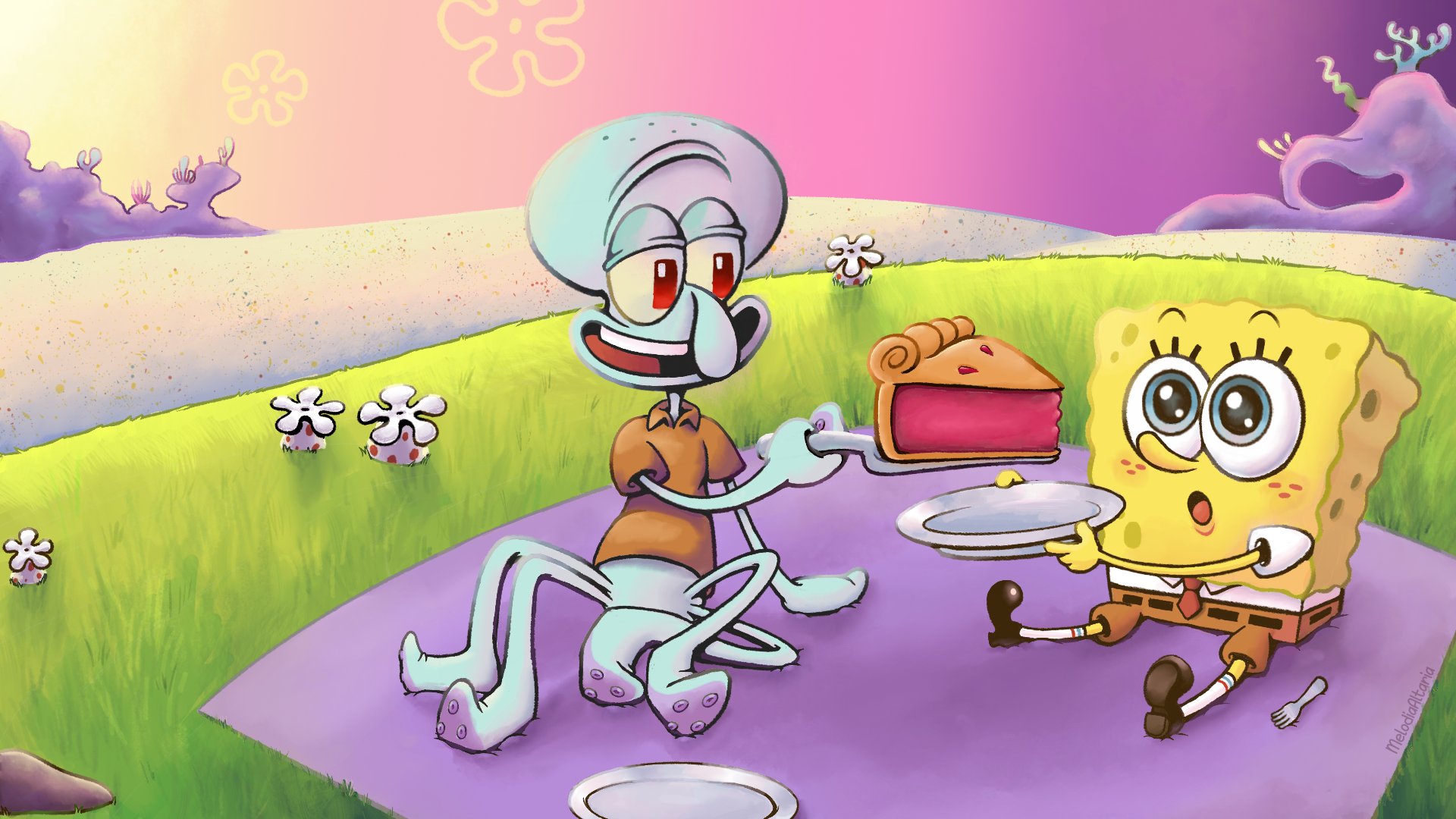 Spongebob Dying For Pie Squidward