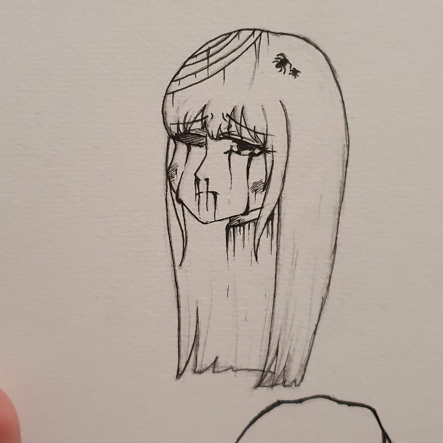 Sad Anime Girl Crying Blood