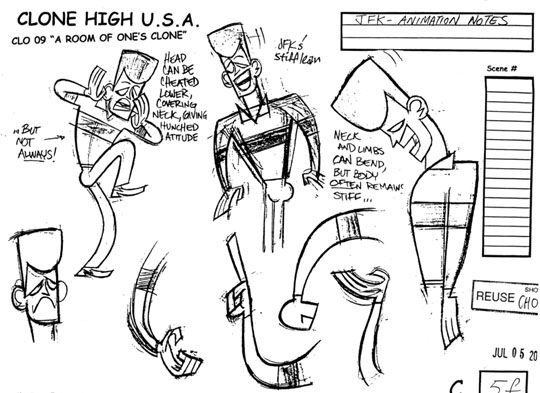 「Character poses for JFK & Dr. Scudworth 」Daily Clone Highの漫画