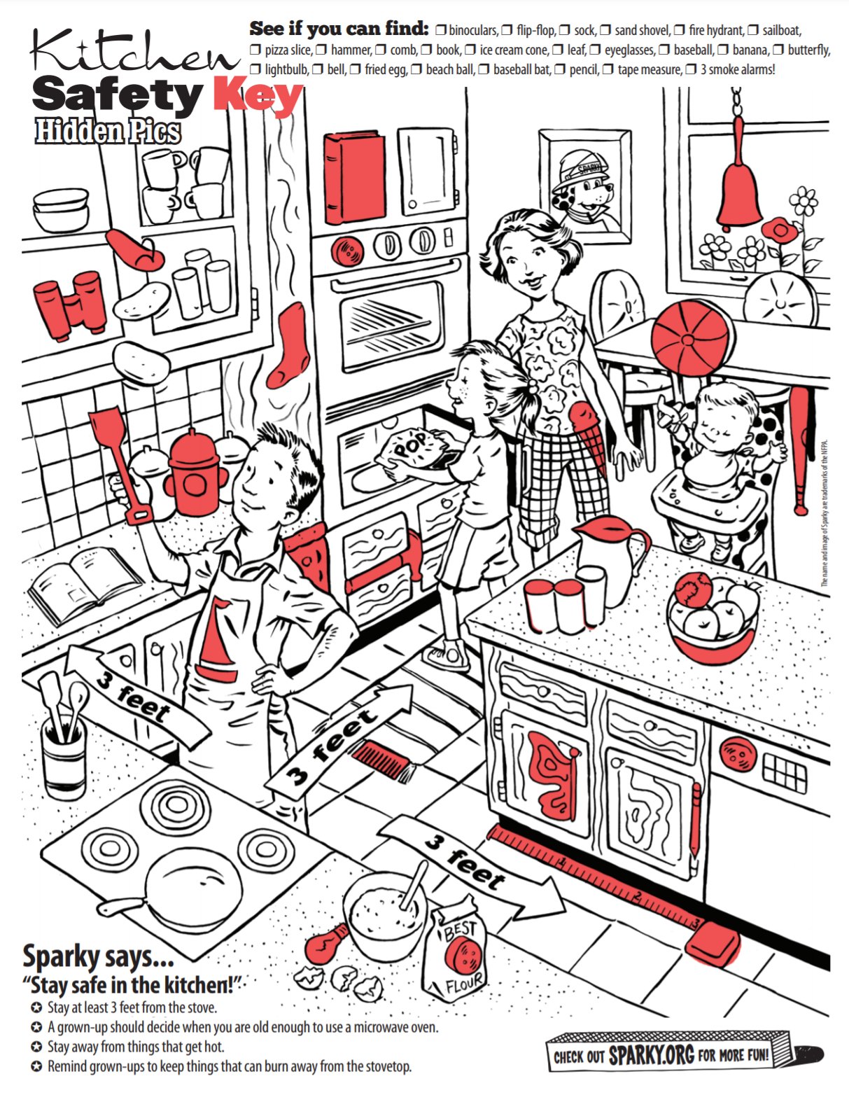 Kitchen Safety For Kids Coloring Pages