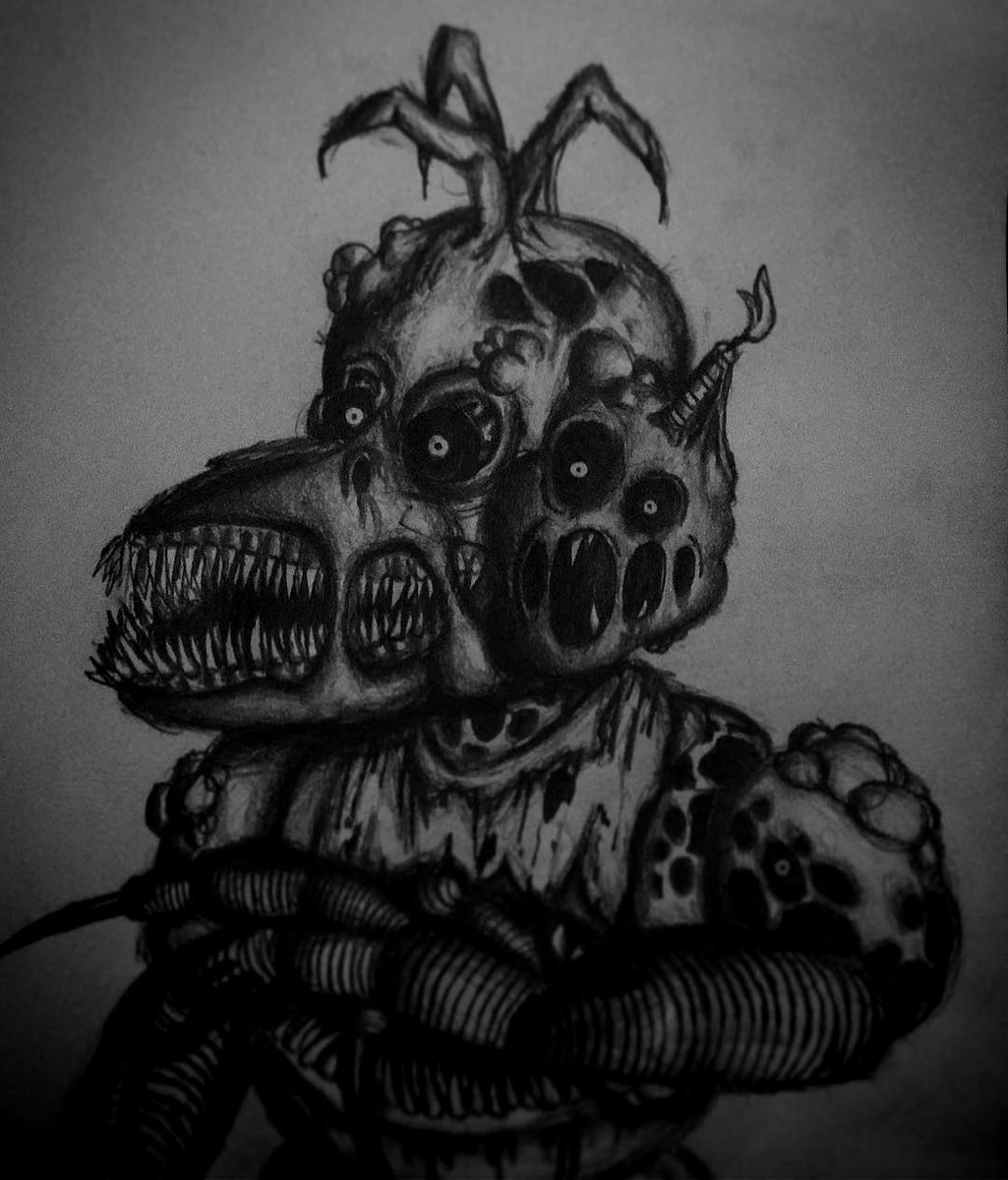 Creepy F Naf Drawings Chica