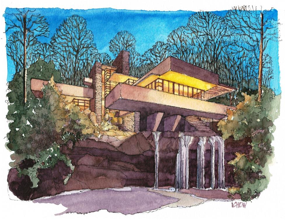 Falling Water Sketch
